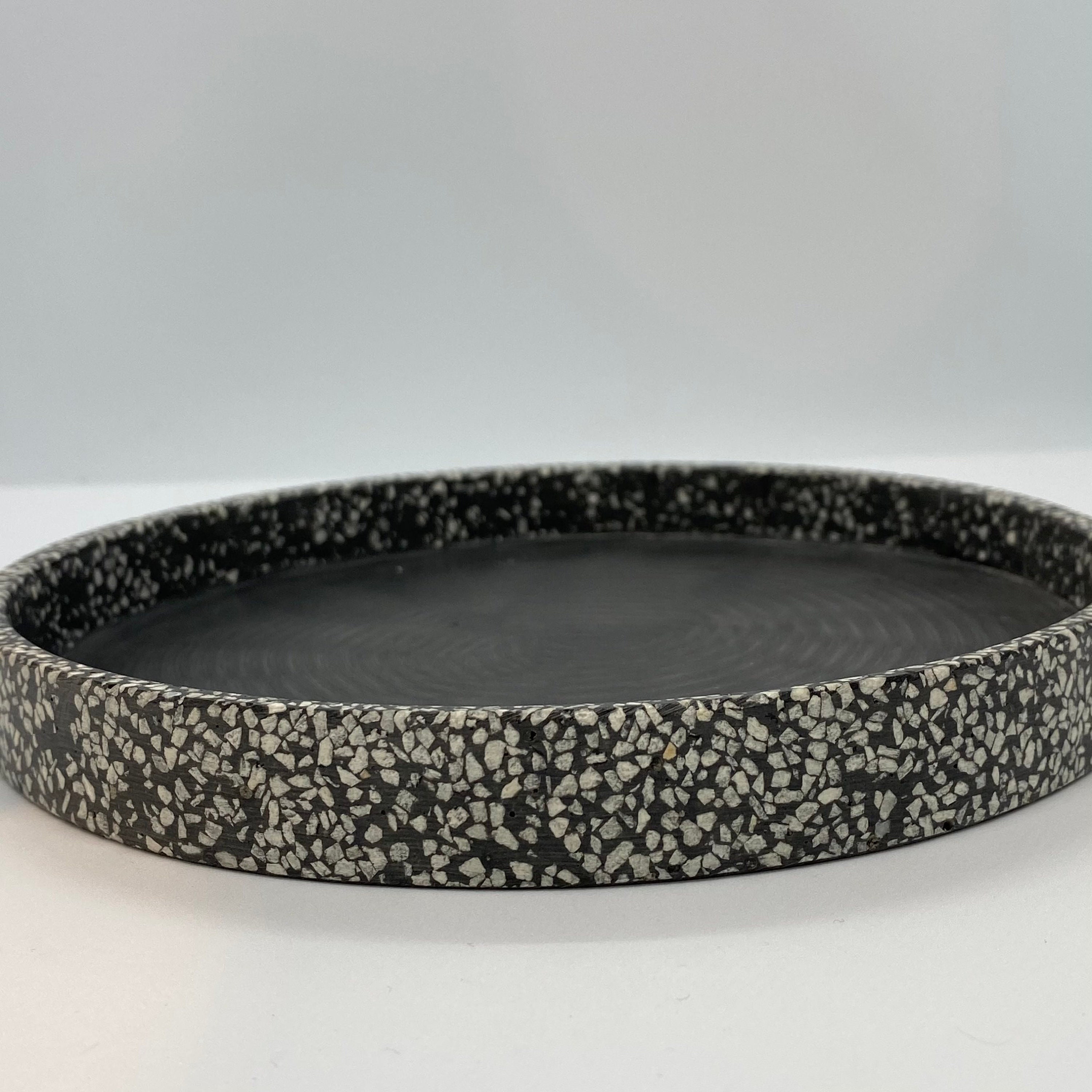 Marble Stone Round Dinner Plates Set. Authentic Mexican Black | Etsy