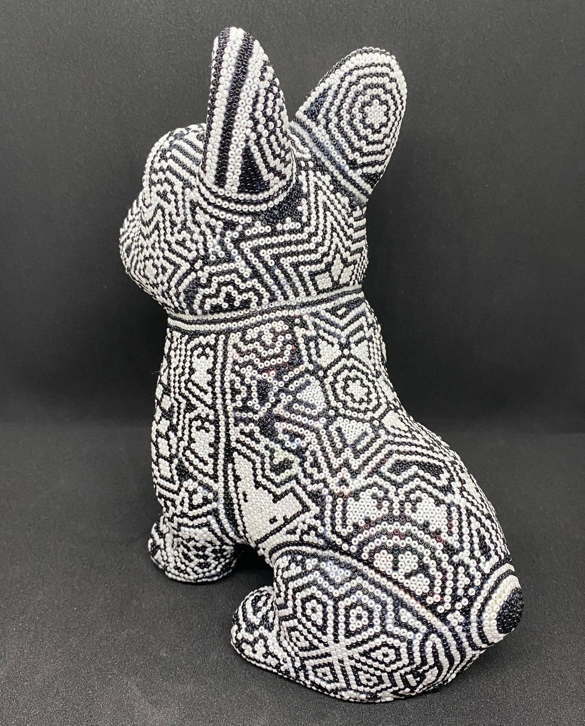 Handcrafted Original Mexican Huichol Beadwork French Bulldog. | Etsy