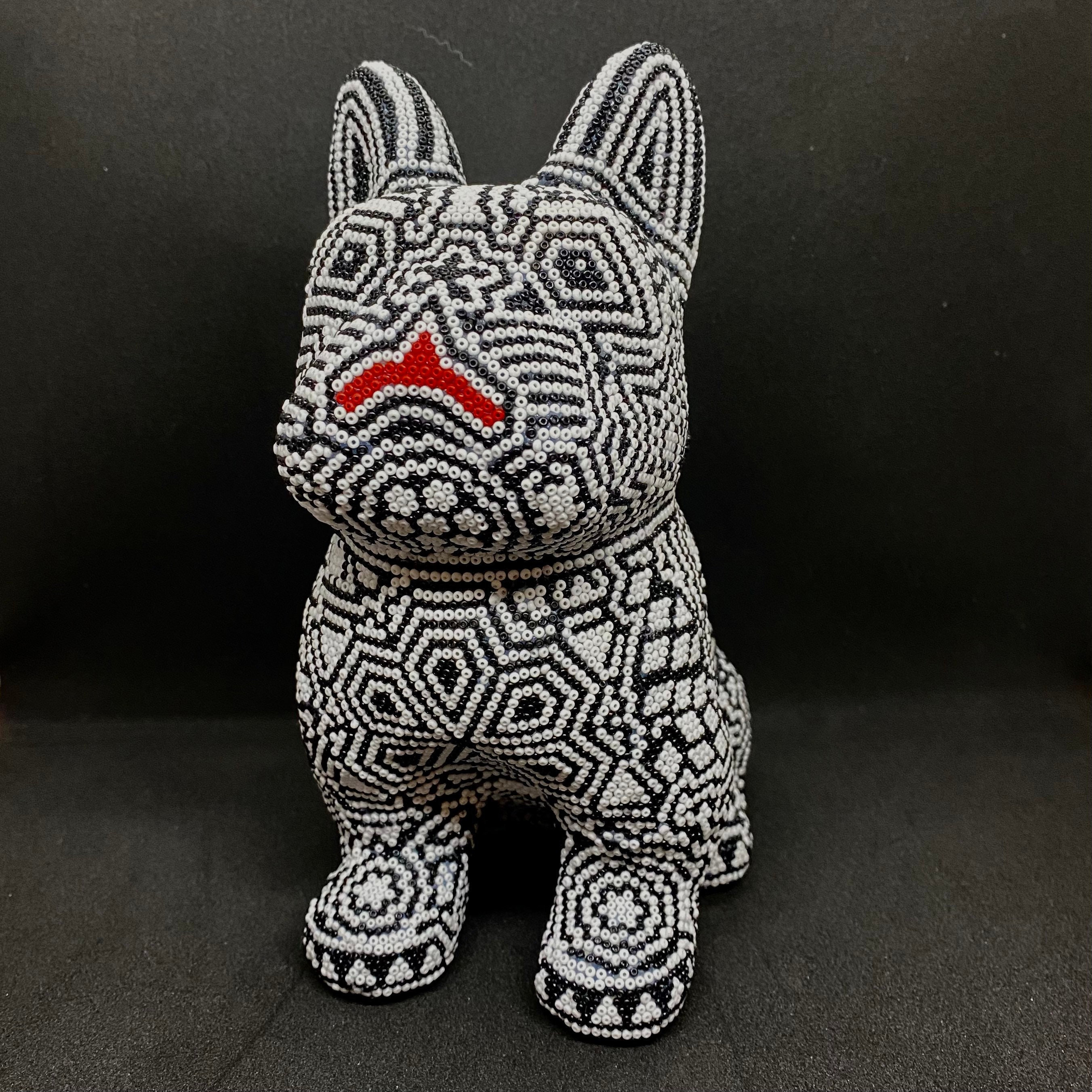 Handcrafted Original Mexican Huichol Beadwork French Bulldog. Mexican ...