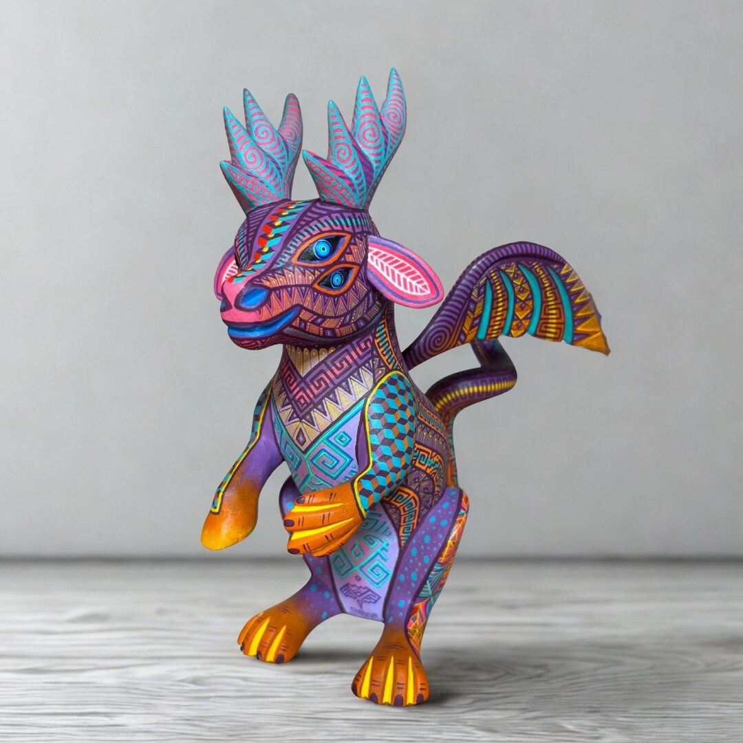 Mexican Oaxacan Alebrije Dragon Goat — Hand-carved and Hand-painted ...