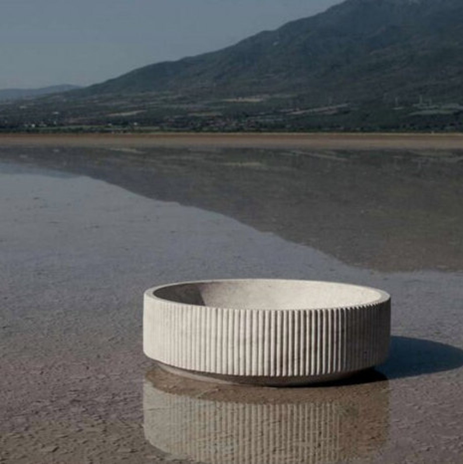 Arena Sand Round Natural Marble Stone Vessel Sink Washbasin. High ...