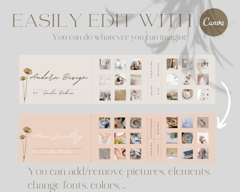 Aesthetic Etsy Banner Template Diy Etsy Canva Template Etsy Etsy