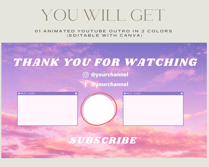 Custom Animated Youtube Intro Youtube Outro Youtube Banner - Etsy