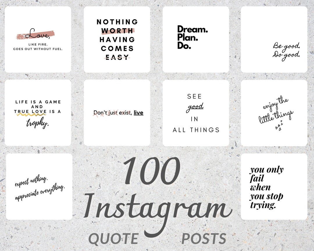 100 Instagram Post Quotes - Social Media Quotes, Motivational Quotes ...
