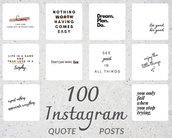 100 Instagram Post Quotes Social Media Quotes Motivational - Etsy