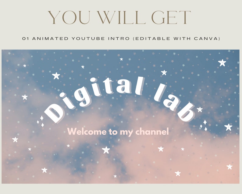 Custom Animated Youtube Intro Youtube Outro Youtube Banner | Etsy