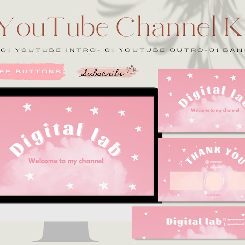 Editable Animated Youtube Intro Outro Youtube Banner Custom - Etsy