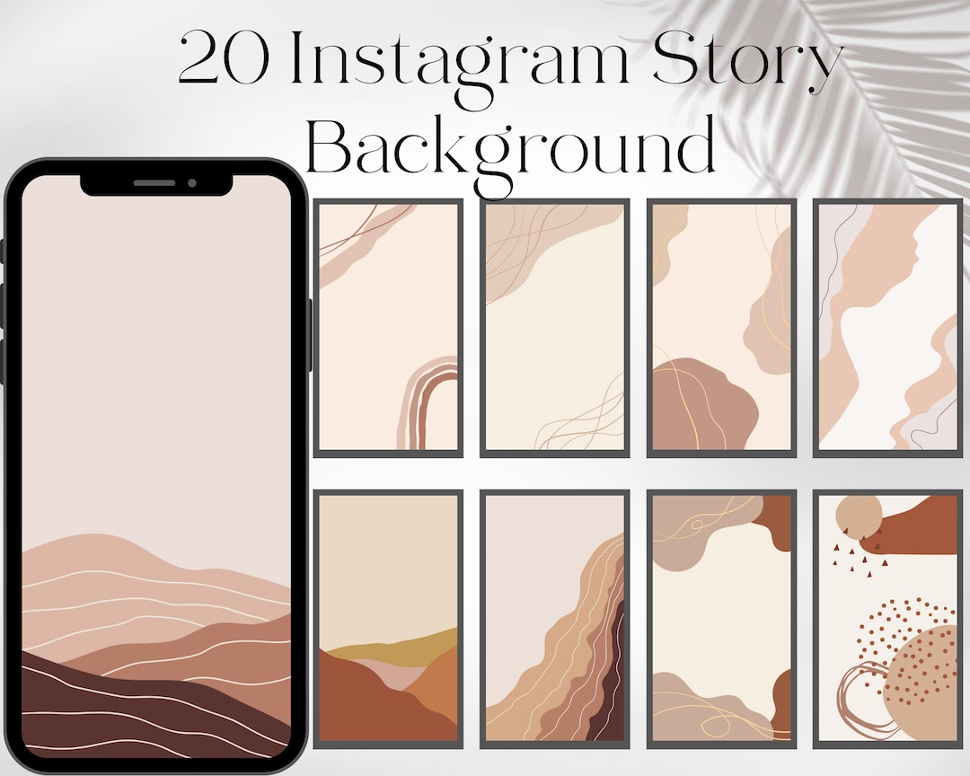 Boho Instagram Story Templates: Abstract Neutral Backgrounds (digital ...