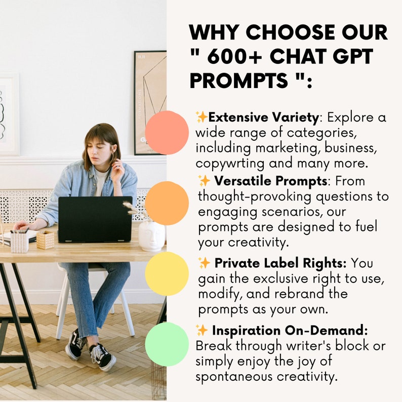 600 Chat GPT Prompts, PLR Chatgpt Guide, Etsy Best Seller Ideas List, Small Business Ebook ...