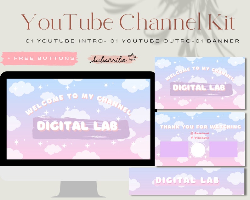 Aesthetic Custom Animated Youtube Intro Youtube Outro - Etsy