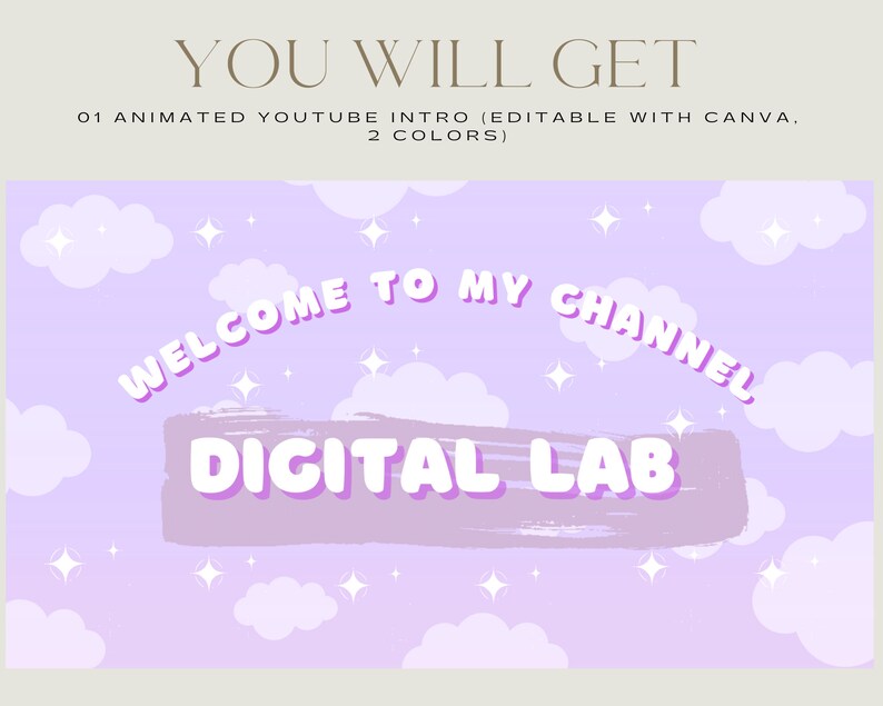 Aesthetic Custom Animated Youtube Intro Youtube Outro - Etsy