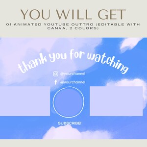 Editable Animated Youtube Intro Outro Youtube Banner Custom - Etsy
