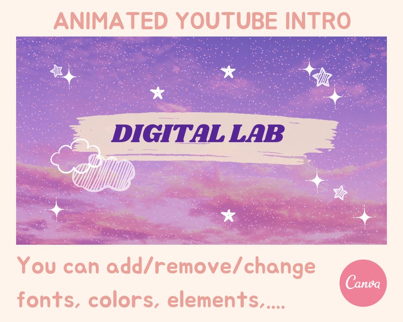 Custom Animated Youtube Intro Youtube Outro Youtube Banner - Etsy