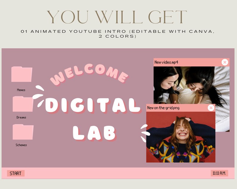 Editable Animated Youtube Intro Outro Youtube Banner Custom | Etsy