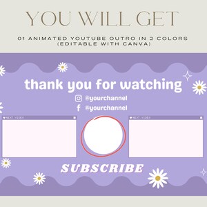 Custom Animated Youtube Intro, Youtube Outro, Youtube Banner, Template Canva Editable, Aesthetic ...