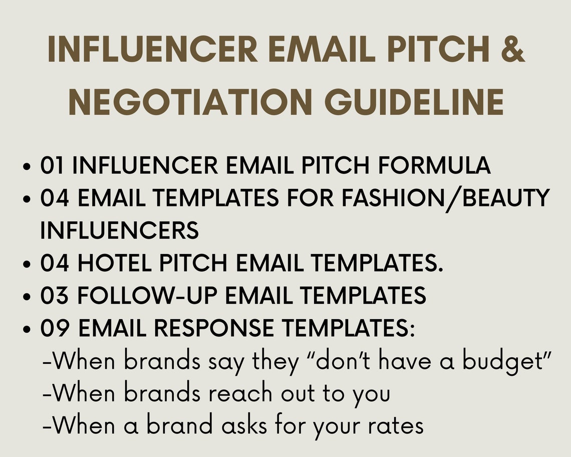 Influencer Starter Kit Brand Email List Media Kit Contact - Etsy