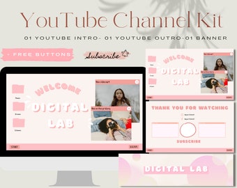 Editable Animated Youtube Intro Outro Youtube Banner Custom - Etsy