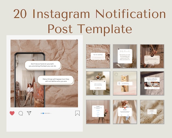 20 Instagram Notification Post Social Media Reminder | Etsy