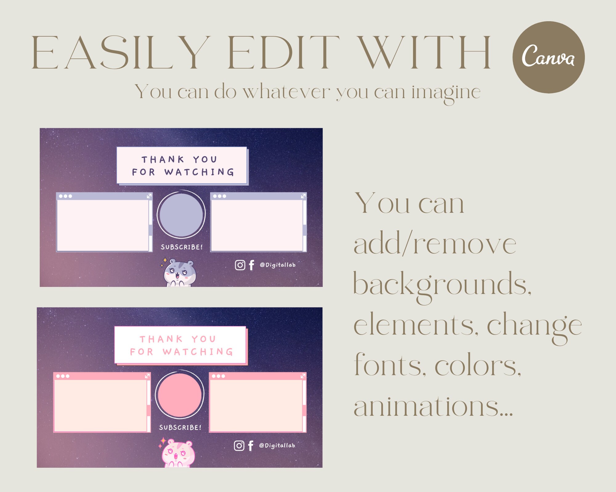 Custom Animated Youtube Intro Youtube Outro Youtube Banner - Etsy