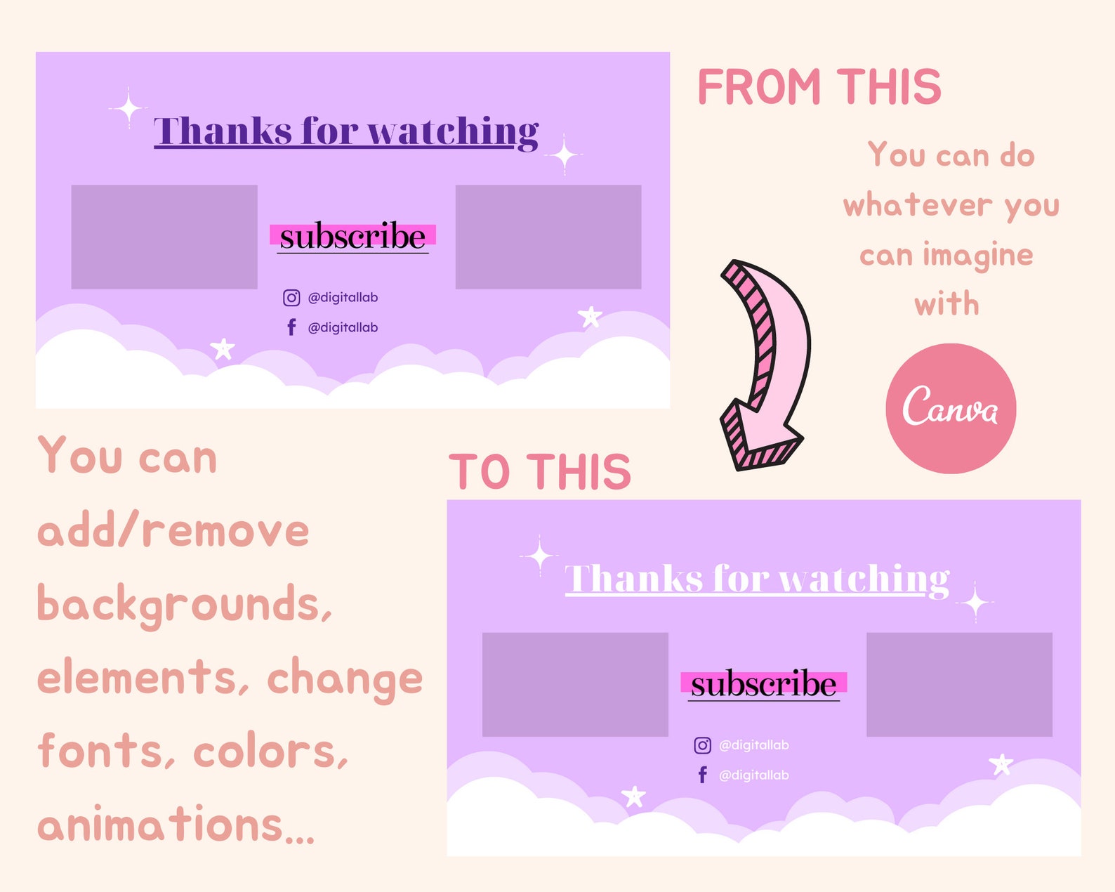 Custom Animated Youtube Intro Youtube Outro Youtube Banner - Etsy