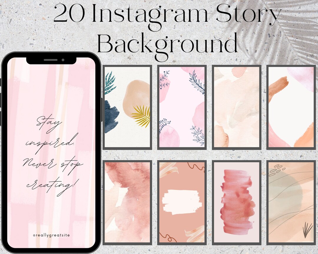 20 Watercolor Boho Instagram Story Templates, Story Background, Neutral ...