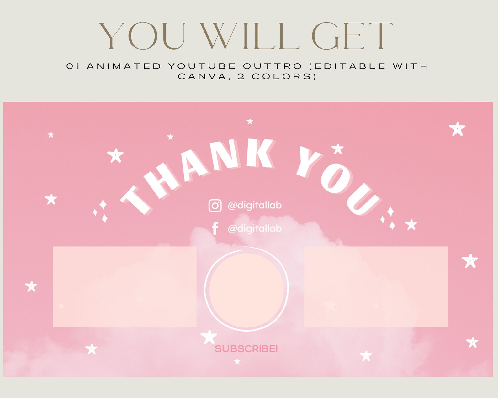 Aesthetic Custom Animated Youtube Intro Outro Youtube Banner - Etsy