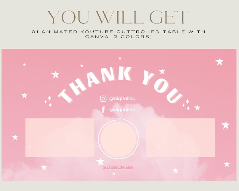 Aesthetic Custom Animated Youtube Intro Outro Youtube Banner - Etsy