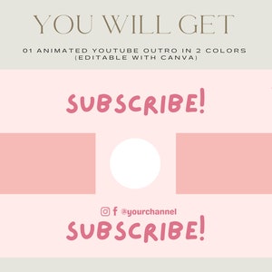 Custom Animated Youtube Intro, Youtube Outro, Youtube Banner, Template Canva Editable, Aesthetic ...