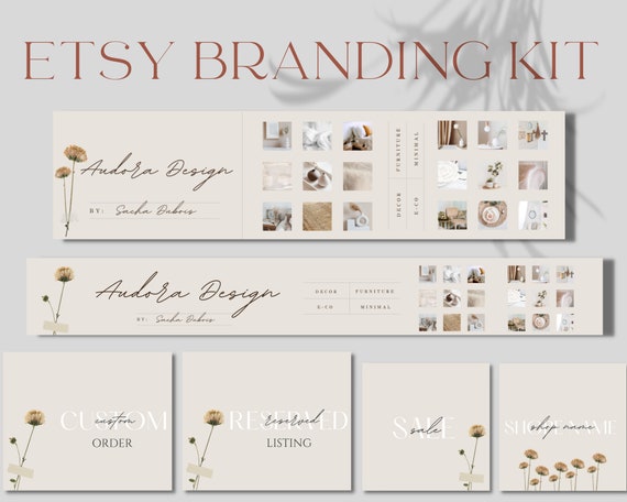 Aesthetic Etsy Banner Template Diy Etsy Canva Template Etsy Etsy