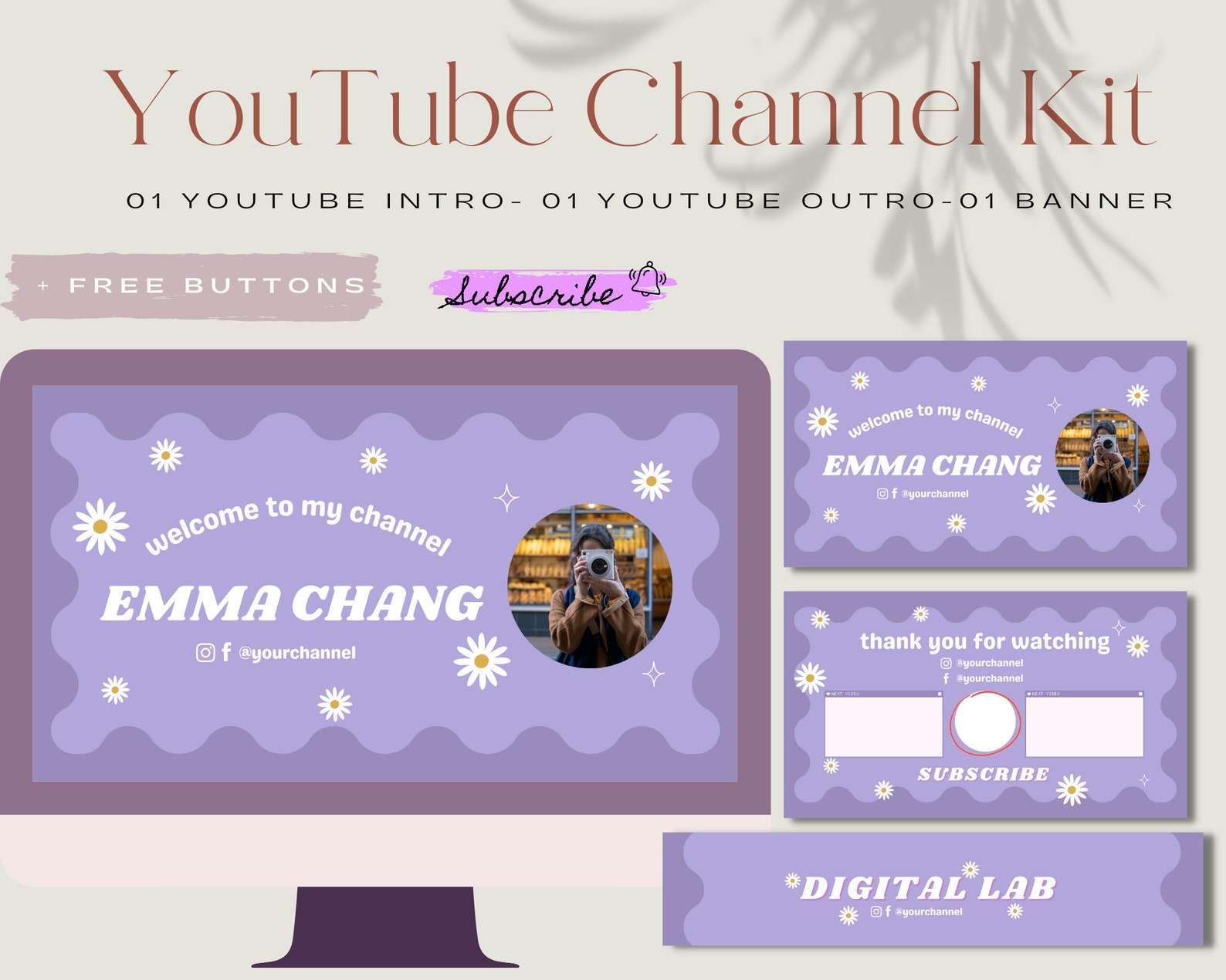 Custom Animated Youtube Intro Youtube Outro Youtube Banner - Etsy