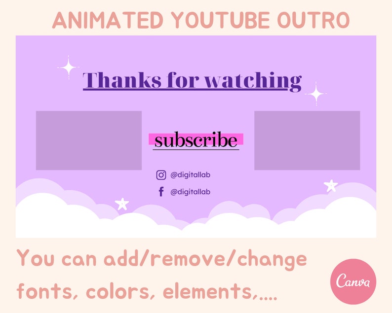 Custom Animated Youtube Intro Youtube Outro Youtube Banner - Etsy
