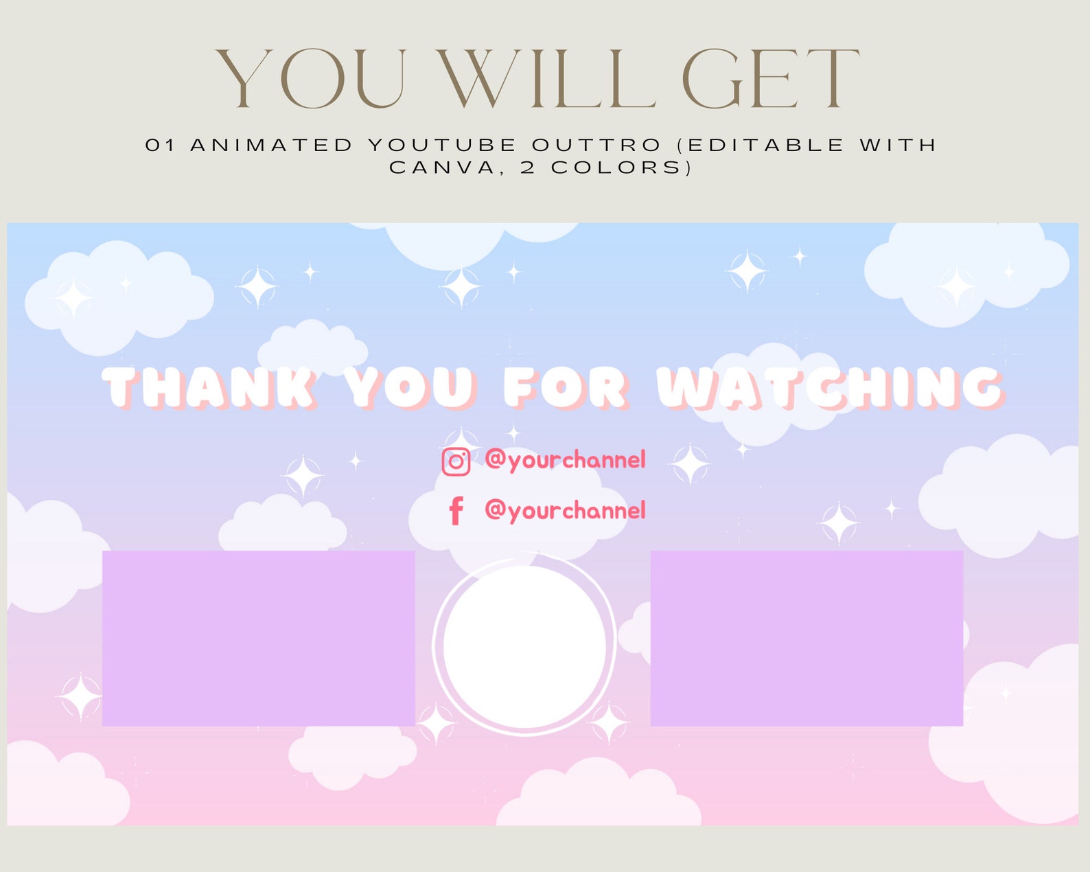 Aesthetic Custom Animated Youtube Intro Youtube Outro - Etsy