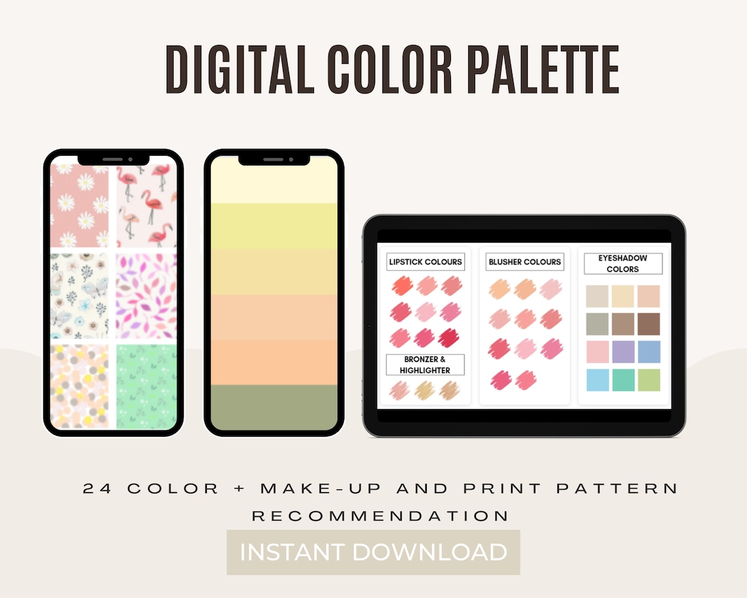 Light Spring Seasonal Color Swatch, 24 Palette Colors, Make-up ...