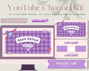 Editable Animated Youtube Intro Outro Youtube Banner Custom - Etsy