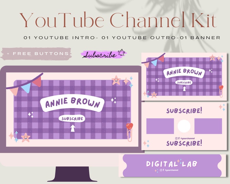 Custom Animated Youtube Intro Youtube Outro Youtube Banner - Etsy