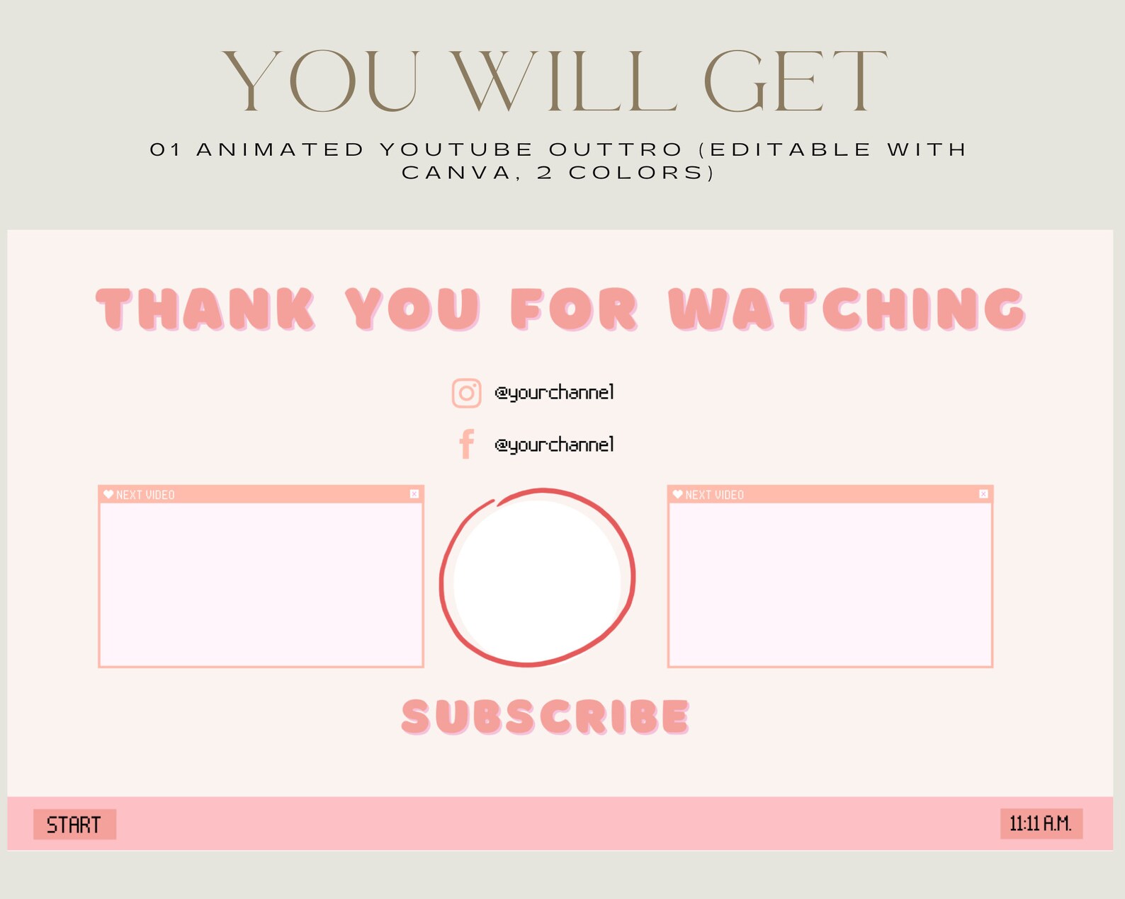 Editable Animated Youtube Intro Outro Youtube Banner Custom | Etsy