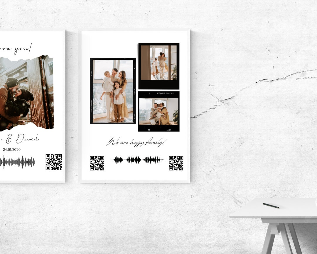 Personalized Voicemail QR Code Art: Memorial Soundwave Gift (printable ...