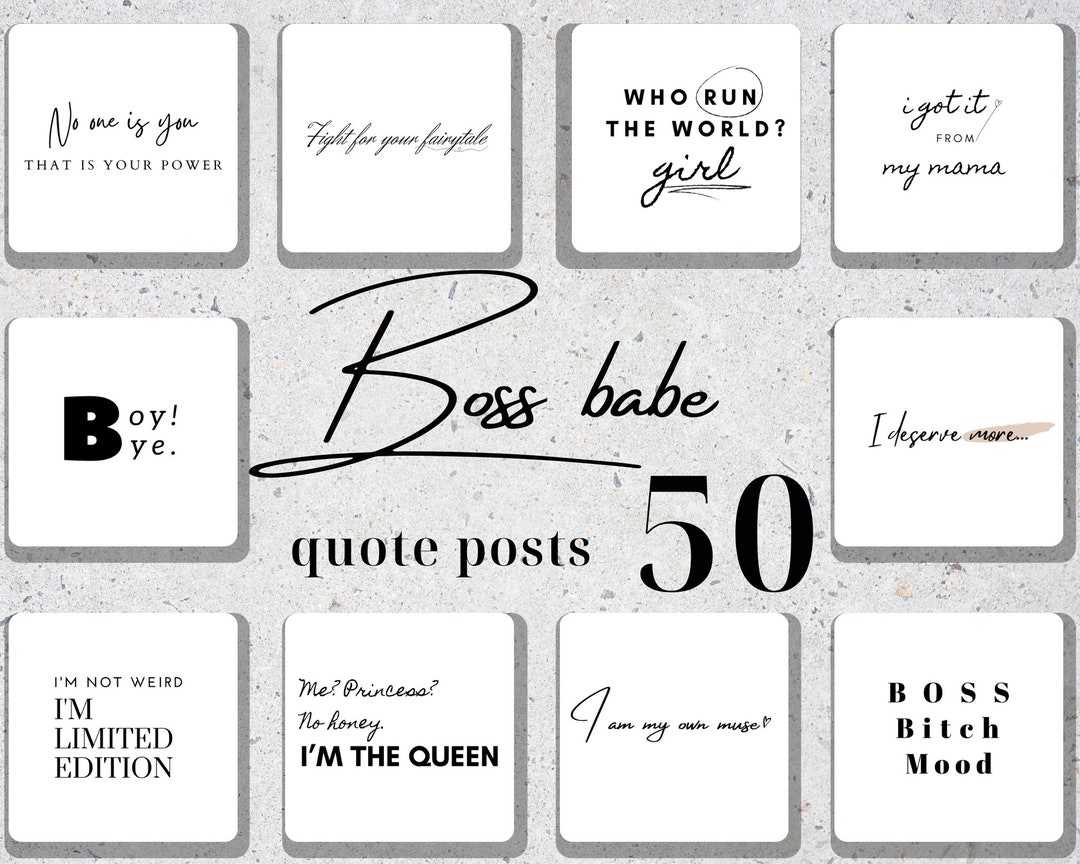 50 Instagram Boss Babe/girl Boss Post Quotes- Social Media Quotes ...
