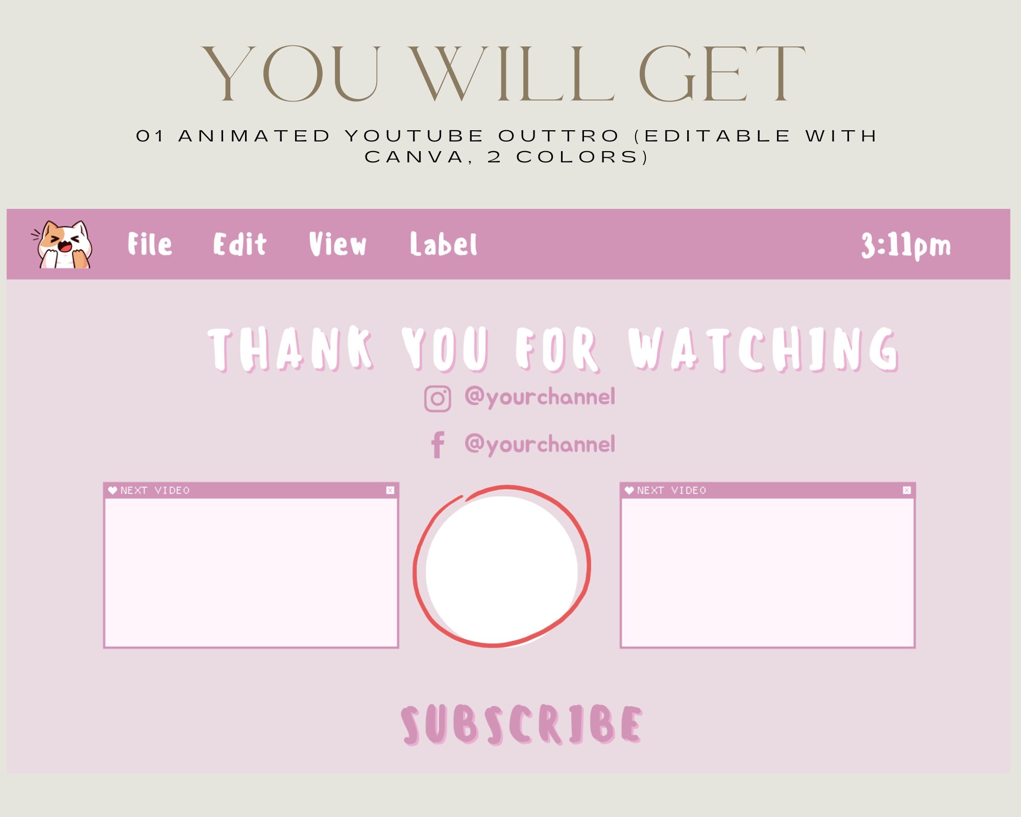 Editable Animated Youtube Intro Outro Youtube Banner Custom - Etsy