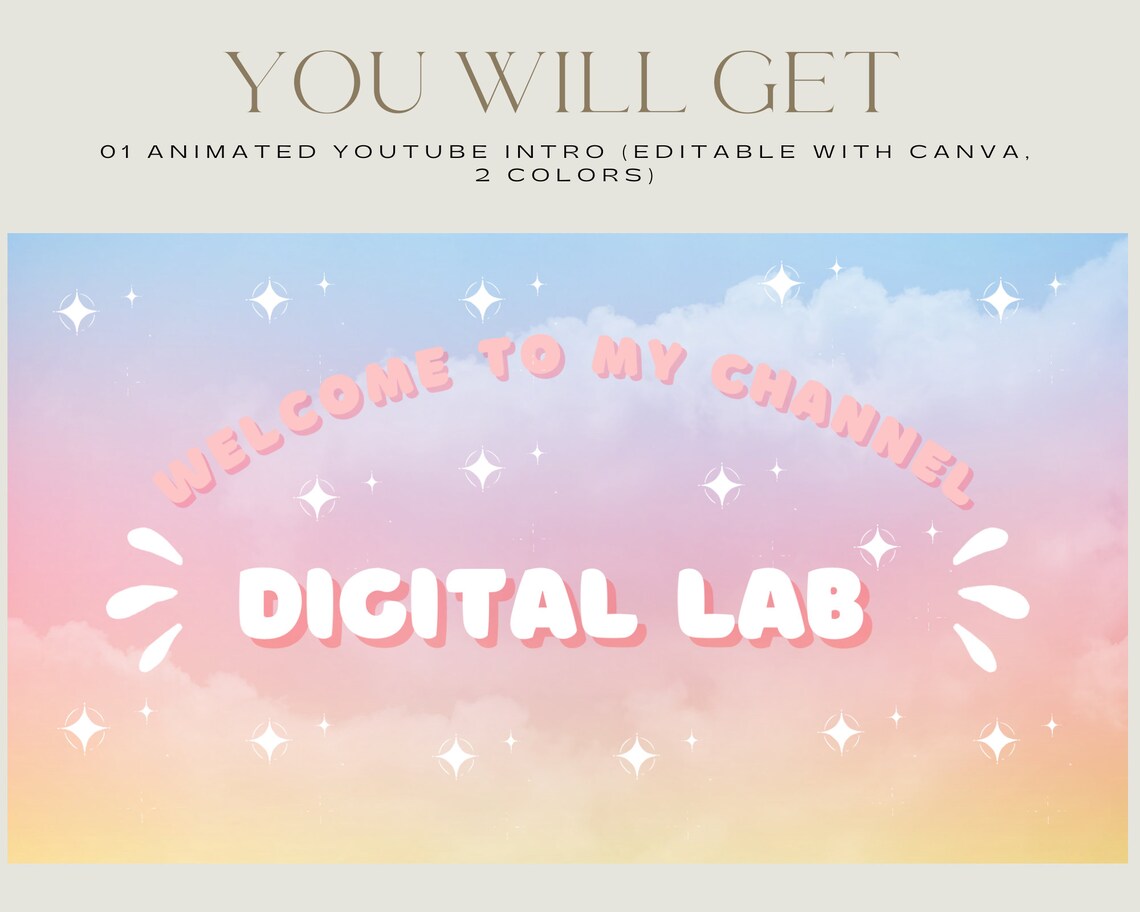 Aesthetic Animated Youtube Channel Kit, Intro, Outro, Banner (canva ...