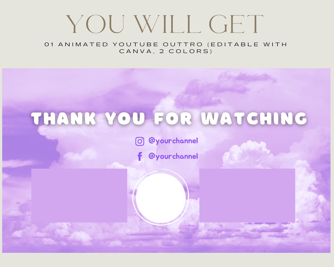 Editable Animated Youtube Intro Outro Youtube Banner Custom | Etsy