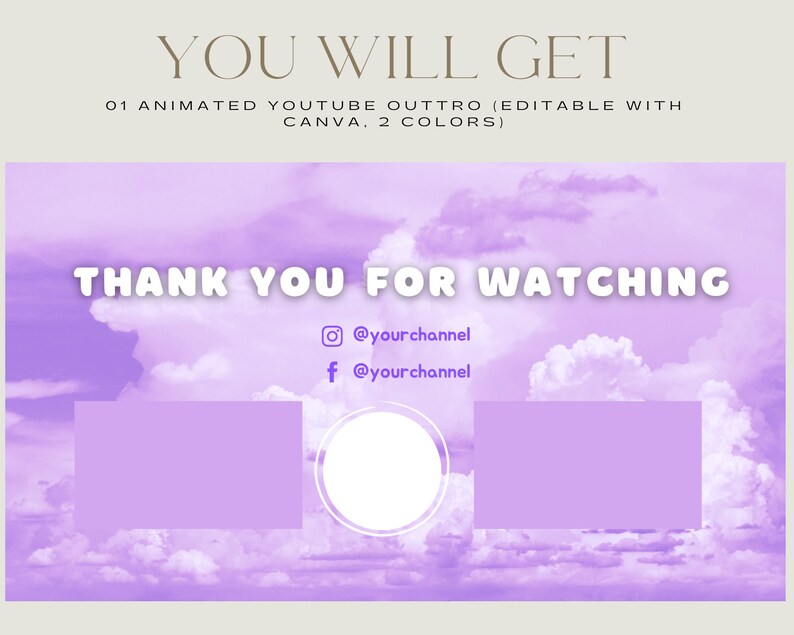 Editable Animated Youtube Intro Outro Youtube Banner Custom - Etsy