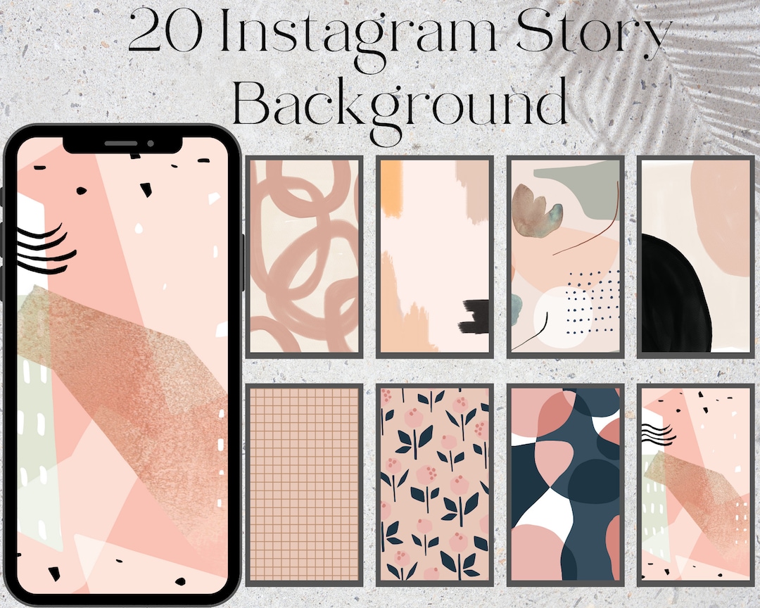Boho Instagram Story Templates, Neutral Aesthetic Backgrounds (digital ...