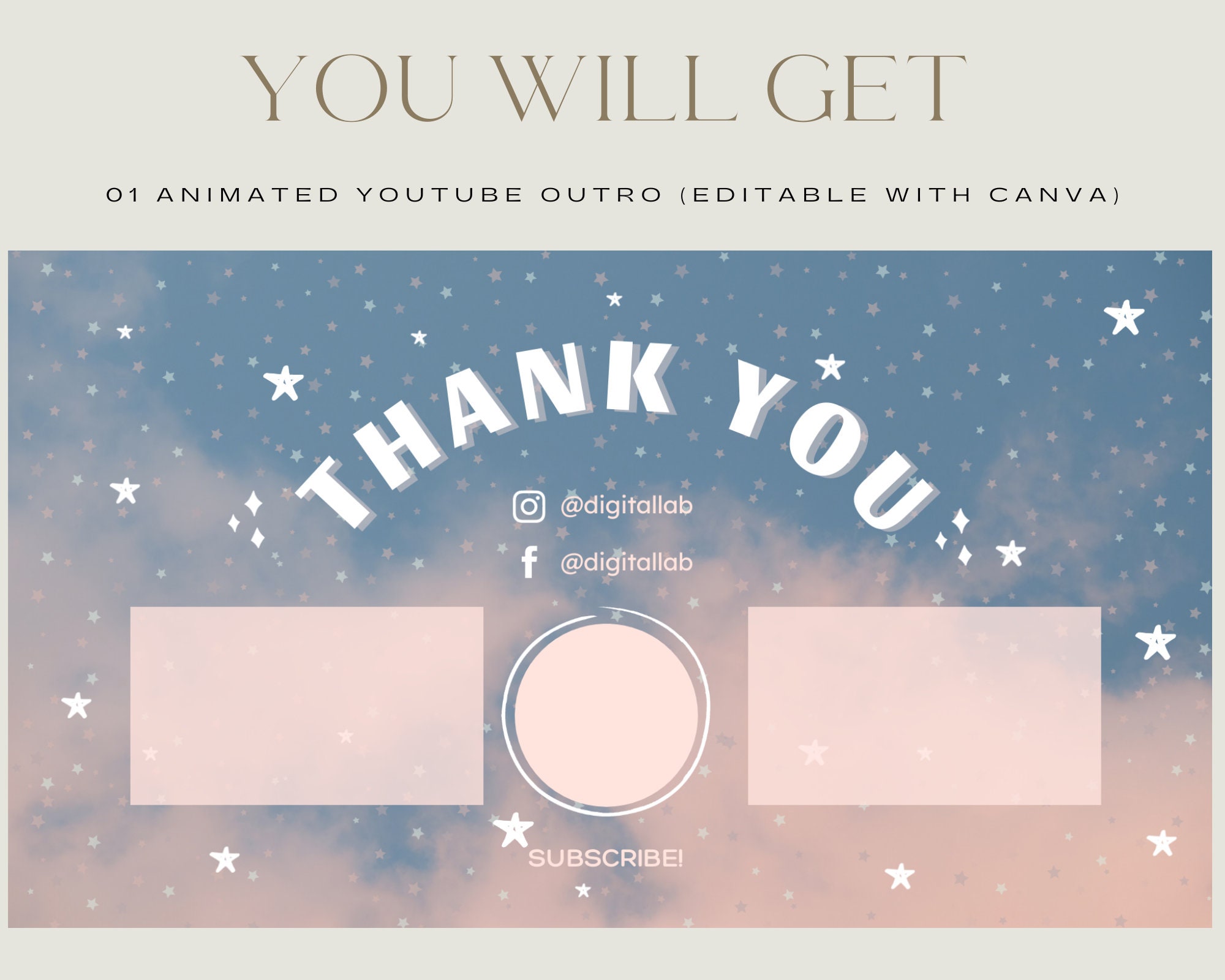 Custom Animated Youtube Intro Youtube Outro Youtube Banner | Etsy