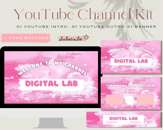 Editable Animated Youtube Intro Outro Youtube Banner Custom | Etsy
