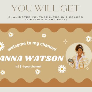 Custom Animated Youtube Intro, Youtube Outro, Youtube Banner, Template Canva Editable, Aesthetic ...