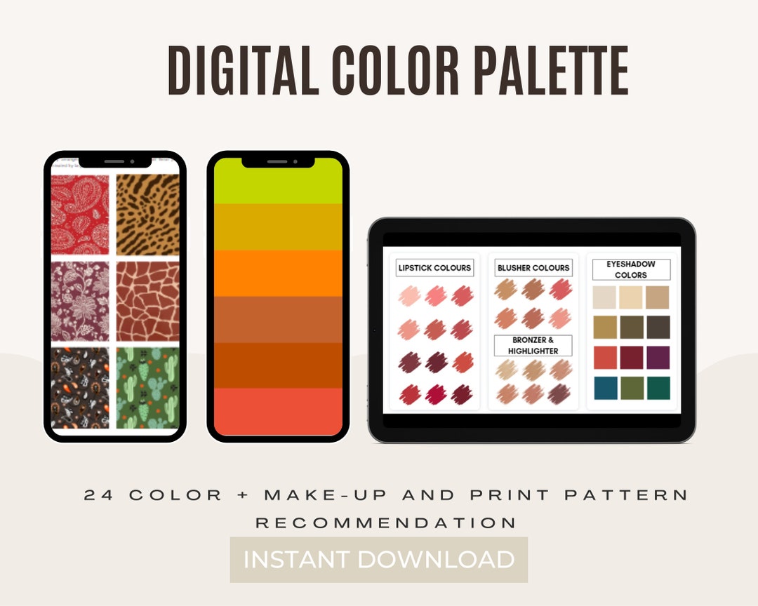 Dark/deep Autumn Seasonal Color Swatch 24 Palette Colors - Etsy