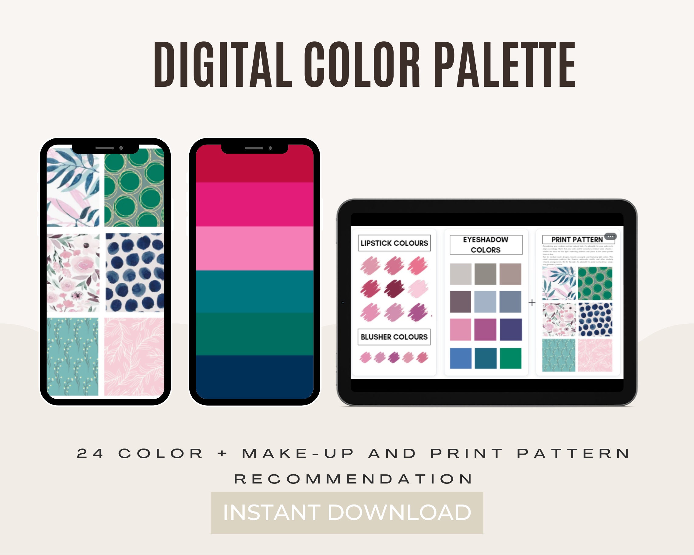 True/cool Summer Seasonal Color Swatch 24 Palette Colors - Etsy