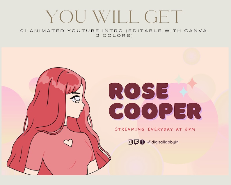 Editable Animated Youtube Intro Outro Youtube Banner Custom - Etsy