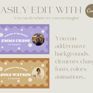 Custom Animated Youtube Intro, Youtube Outro, Youtube Banner, Template Canva Editable, Aesthetic ...